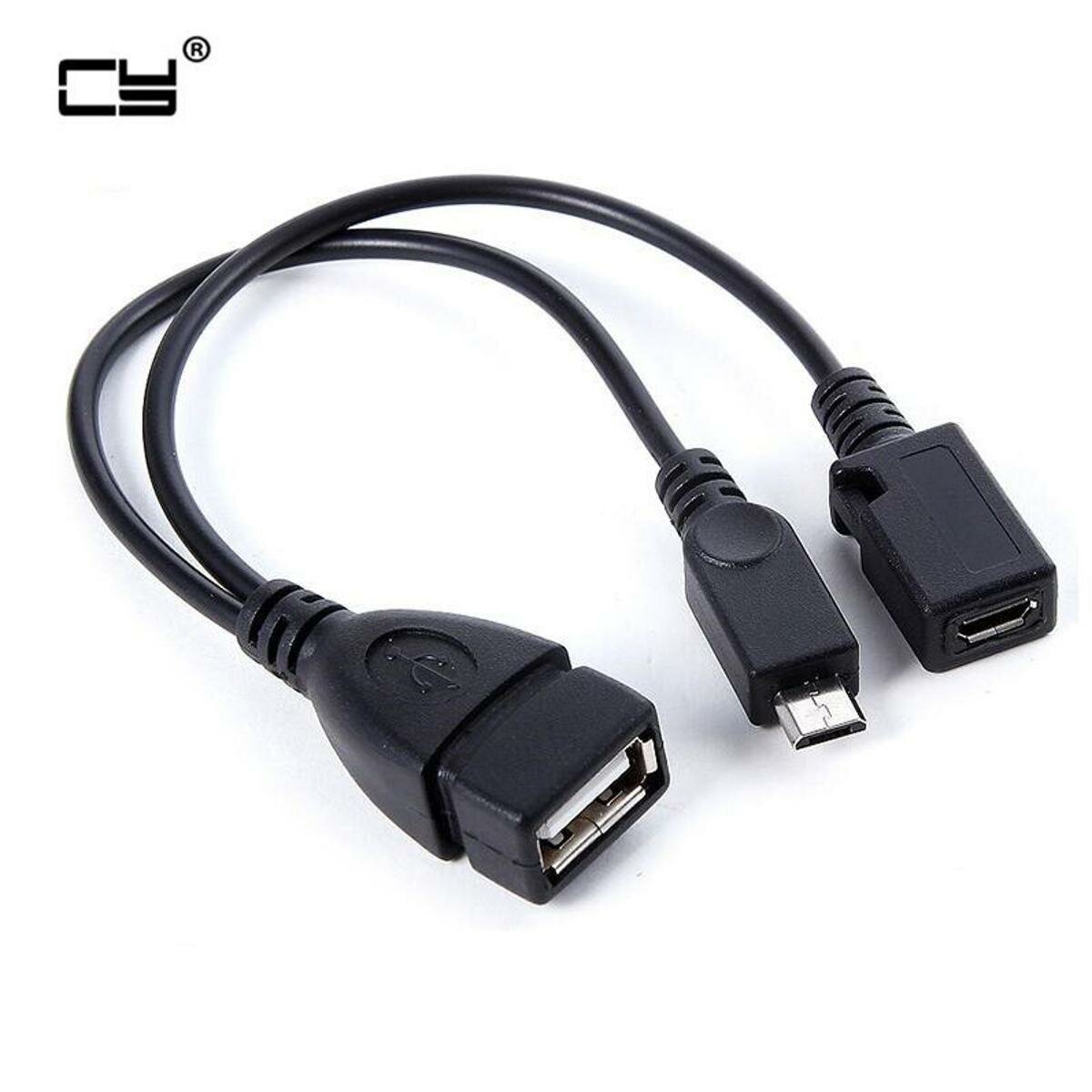 1 в 2 OTG Micro USB Host Power Y Splitter USB адаптер для Mirco 5 Pin Male Female кабель черный для Xiaomi REDMI NOTE 4