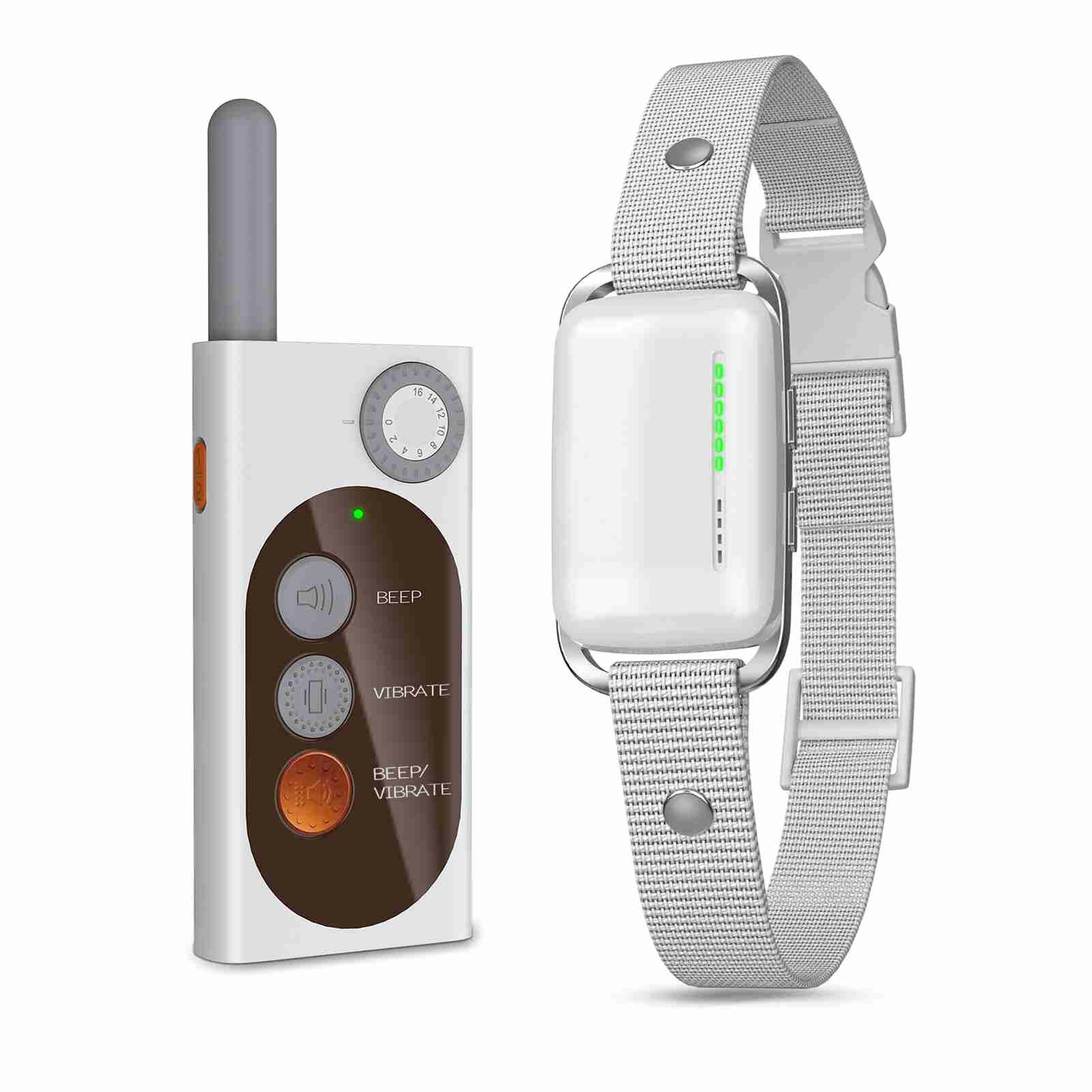 Ошейник для дрессировки собак с функцией записи, водонепроницаемый, перезаряжаемый, с пультом дистанционного управления, белый