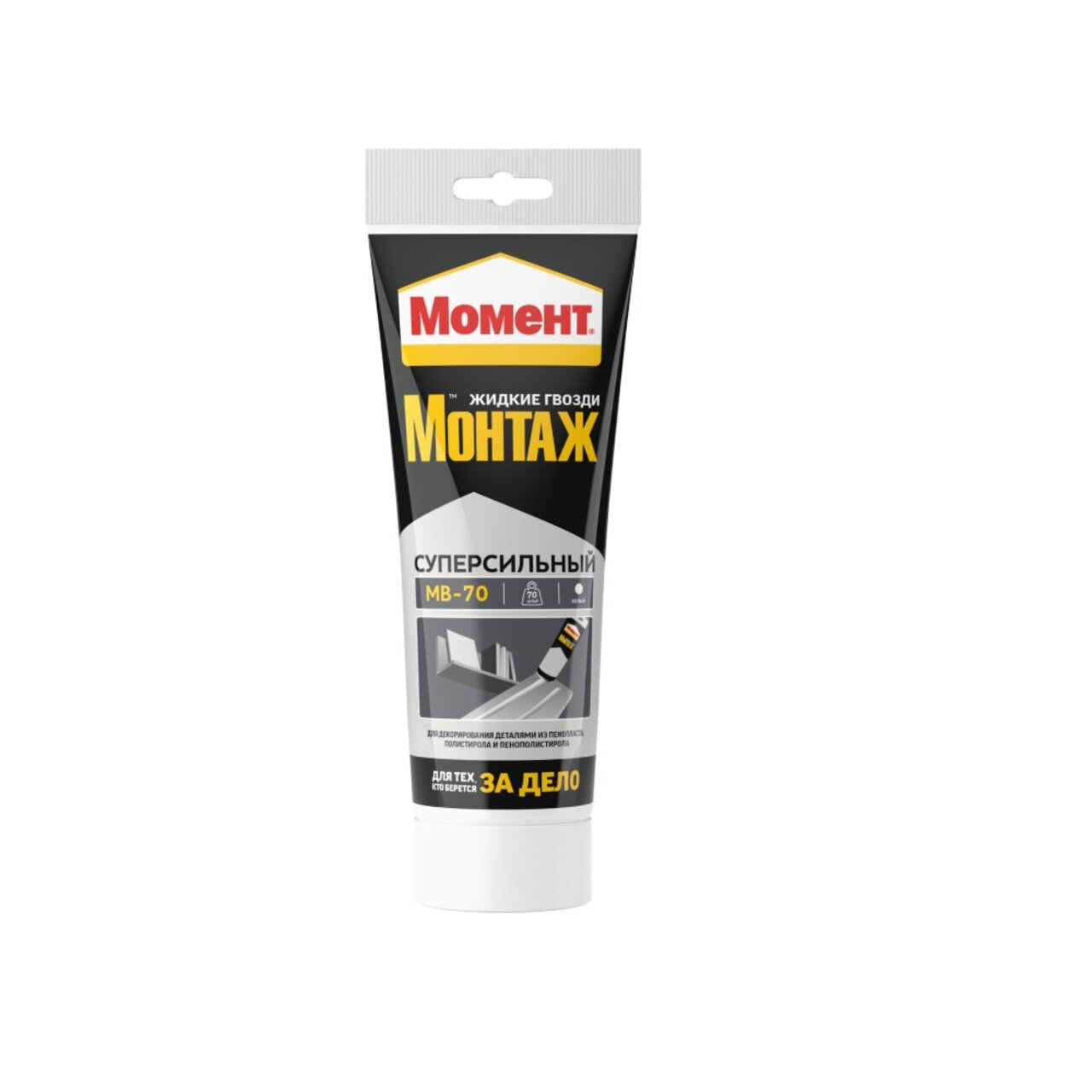 Момент Монтаж Суперсильный МВ-70 клей монтажный 250 г белый для крепления на поверхности