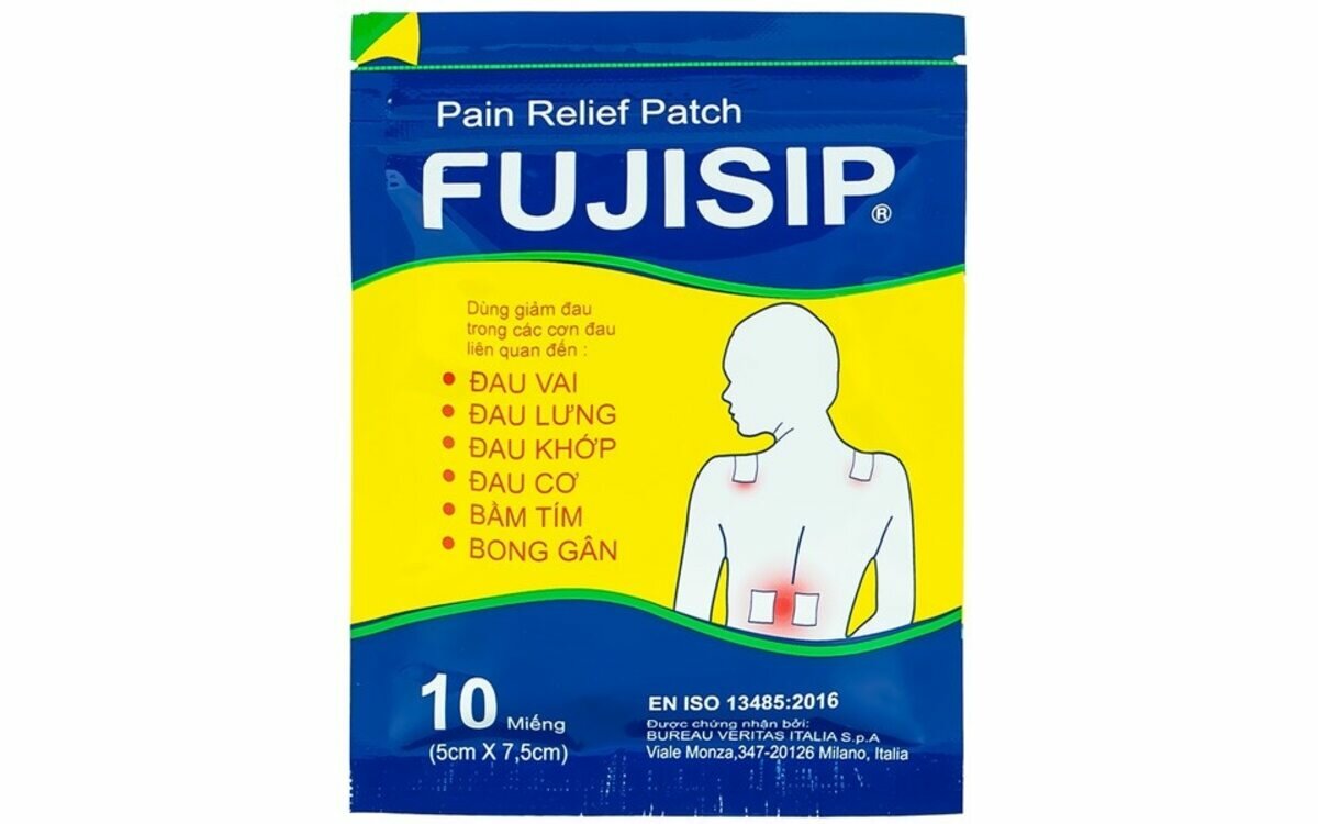 Обезболивающий пластырь Fujisip - при болях и отёках, (5см х 7.5см (10 шт.))