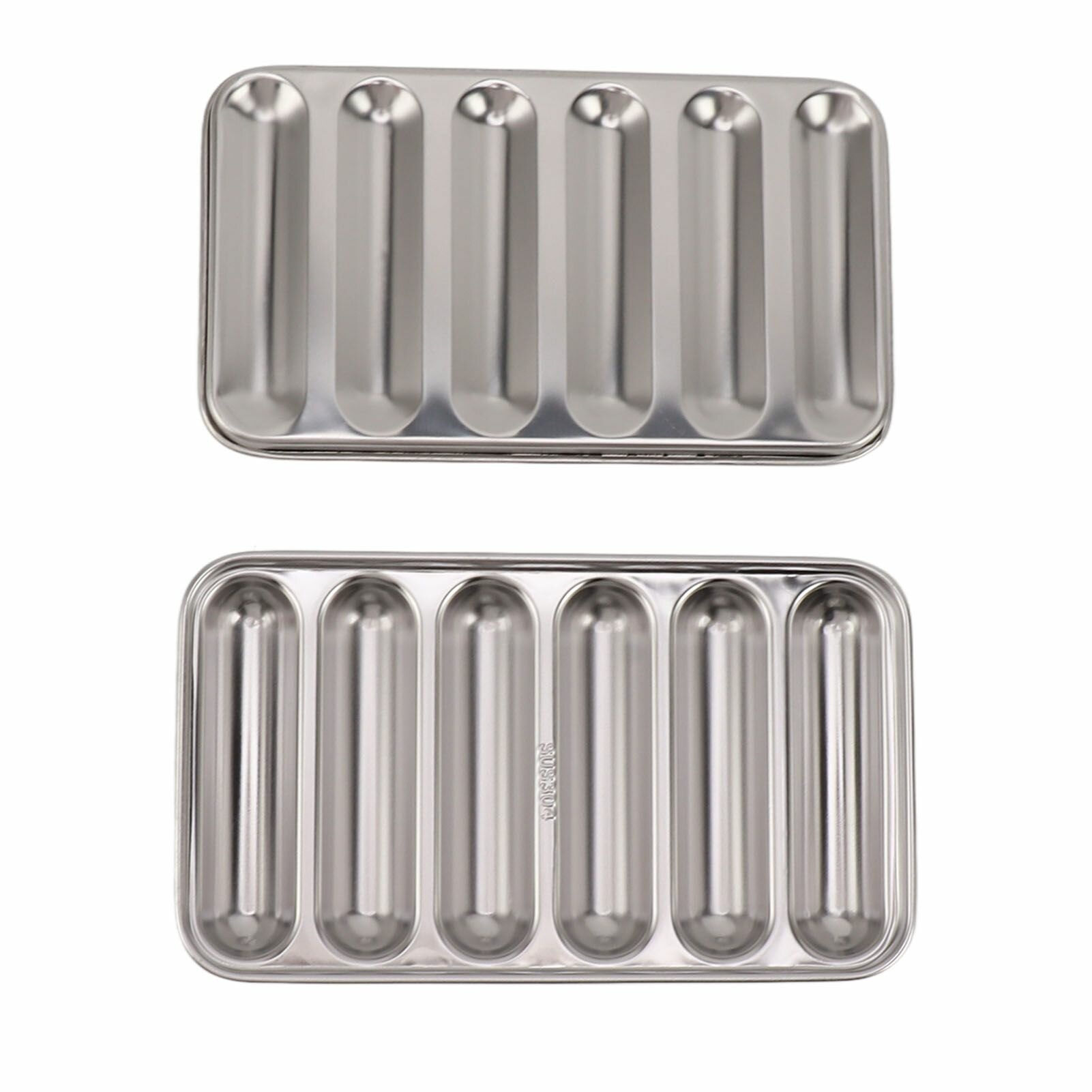 DIY противни для выпечки хот-догов, металлическая форма для выпечки колбасы, 6 полостей для пропаривания, DIY форма для хот-догов