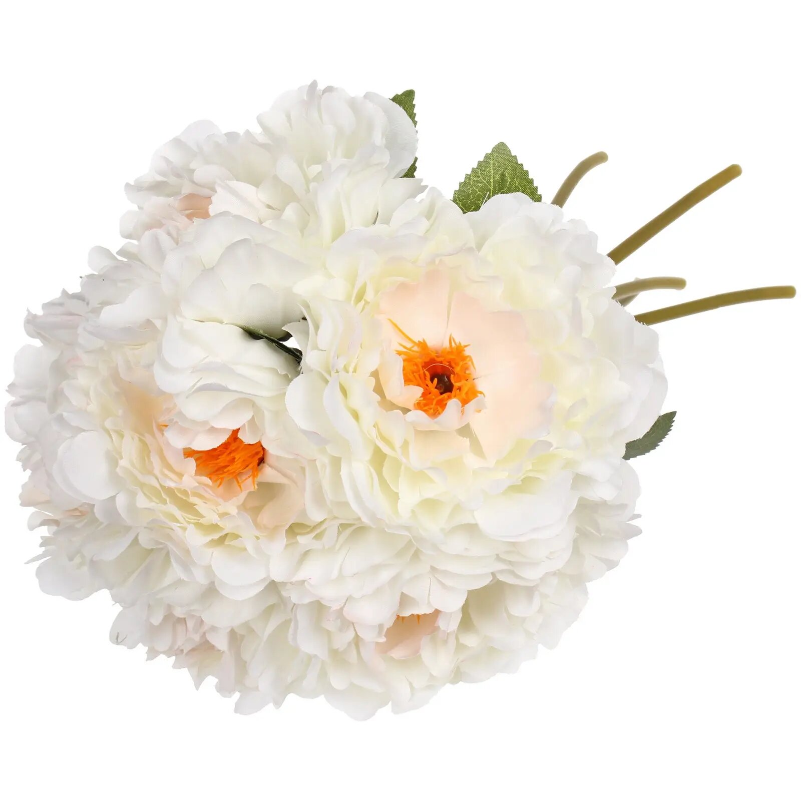 Искусственные цветы «Пионы» 28см букет разноцветный принт, белые, яркий декоративный акцент