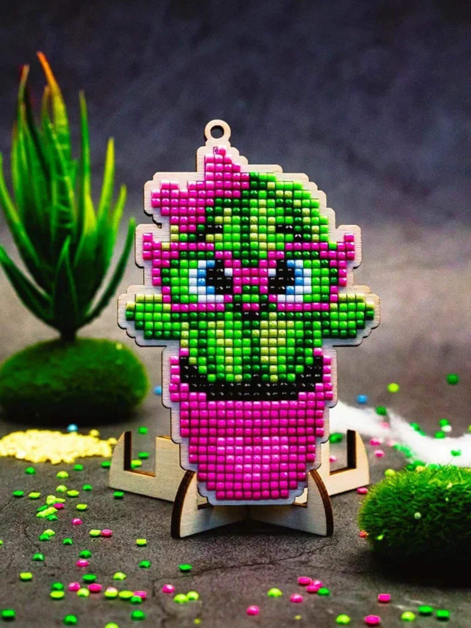 Алмазная мозаика для детей Кактус