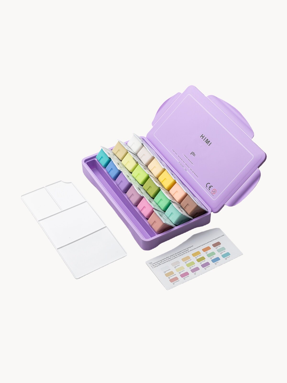Набор гуашевых красок HIMI MIYA фиолетовый 18 пастельных цветов FC. TZ. HM.099