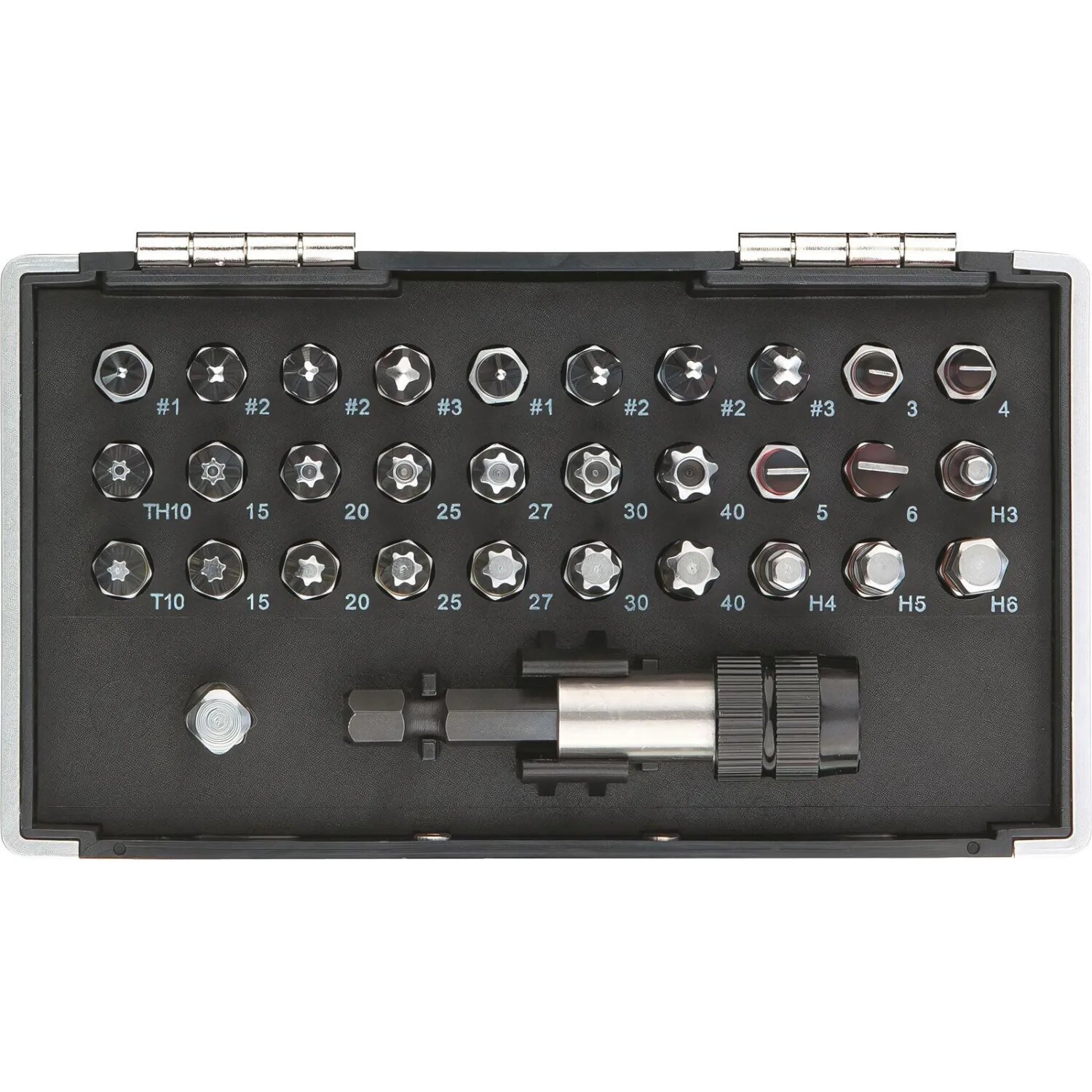 Набор бит , магнитный адаптер, сталь S2, 32 предмета Gross 11363