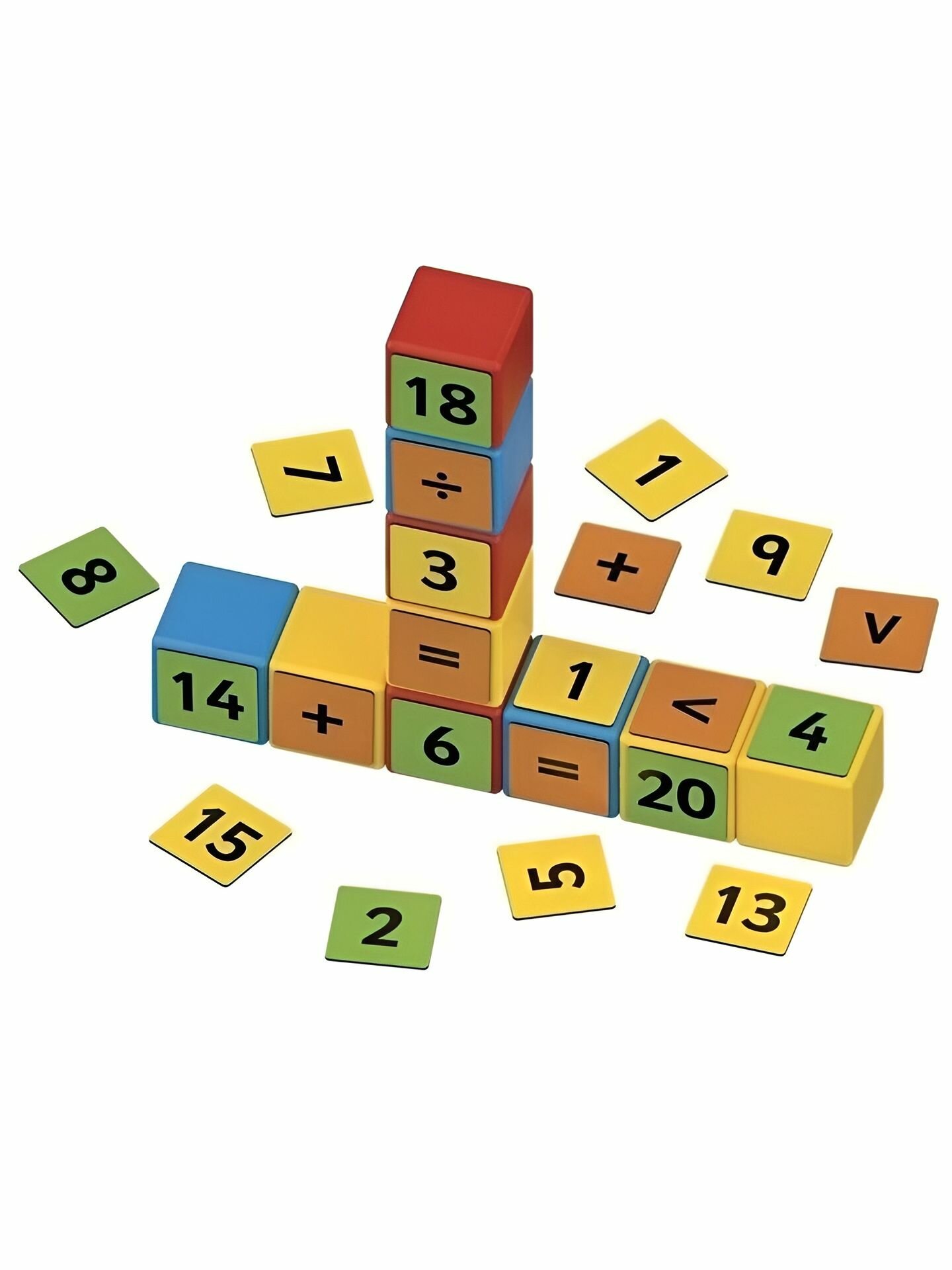 GEOMAG Магнитный конструктор кубики, учим математику, 55 элементов для детей от 3 лет