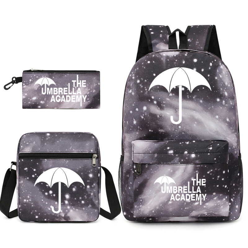 Американская драма TVtheumbrellaacademy Umbrella Academy рюкзак для школьников средней школы дорожный рюкзак набор из трех предметов