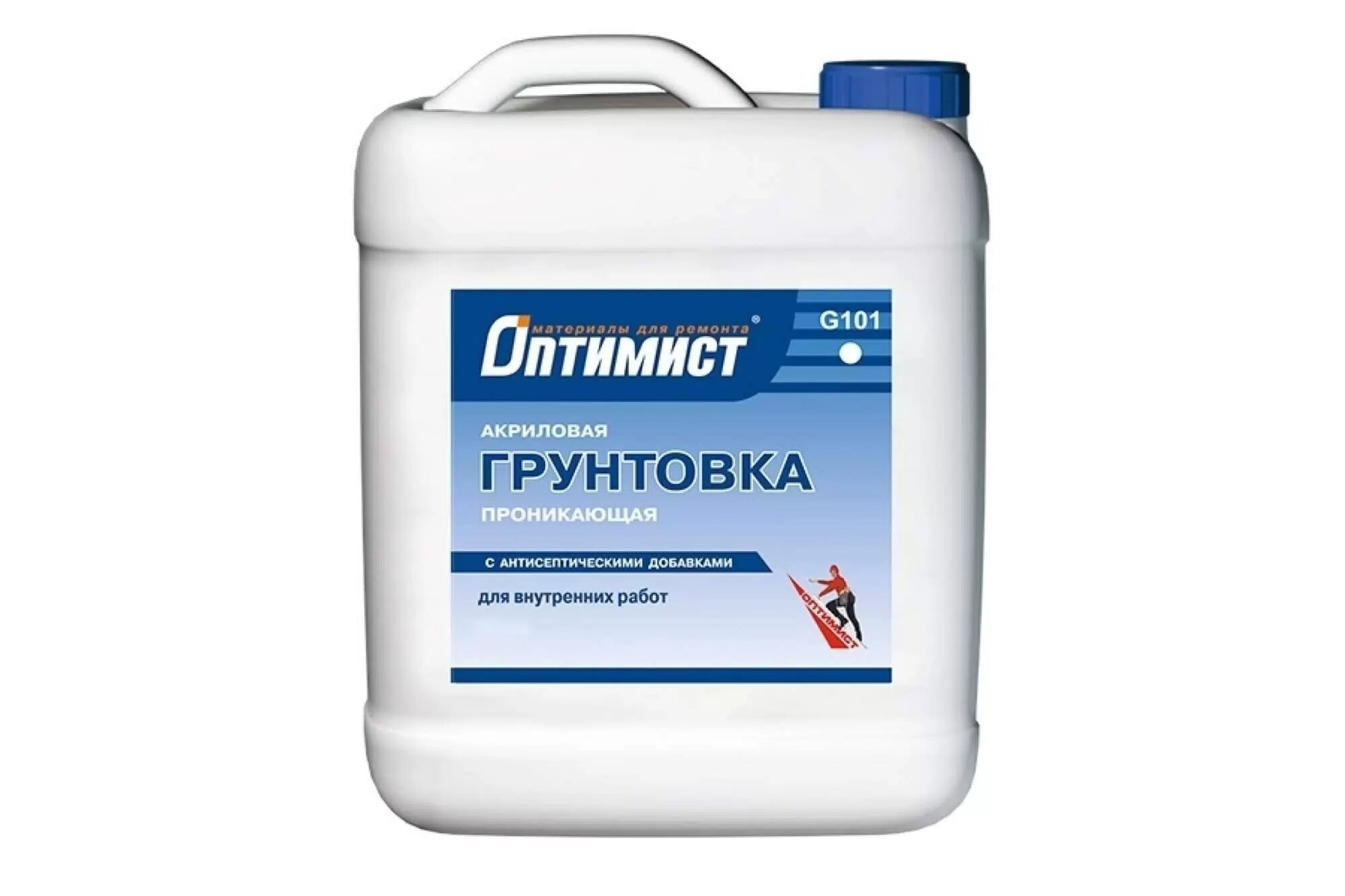 Оптимист грунтовка для внутренних работ, на акриловой основе (5л)