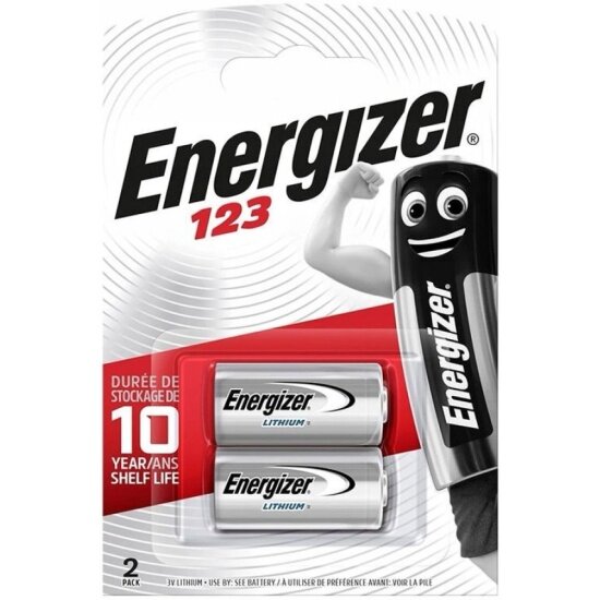 Элемент питания Energizer Lithium CR123A бл 2