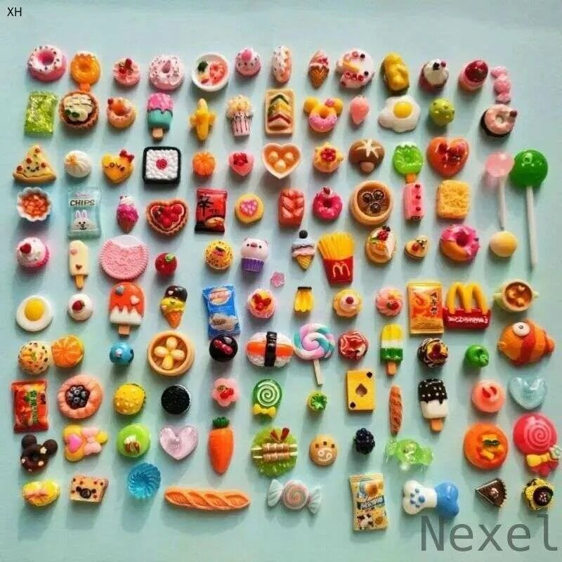 Nexel100 штук миниатюрных предметов, мини-еда, напитки, Барби и шарнирные куклы, игрушки, аксессуары