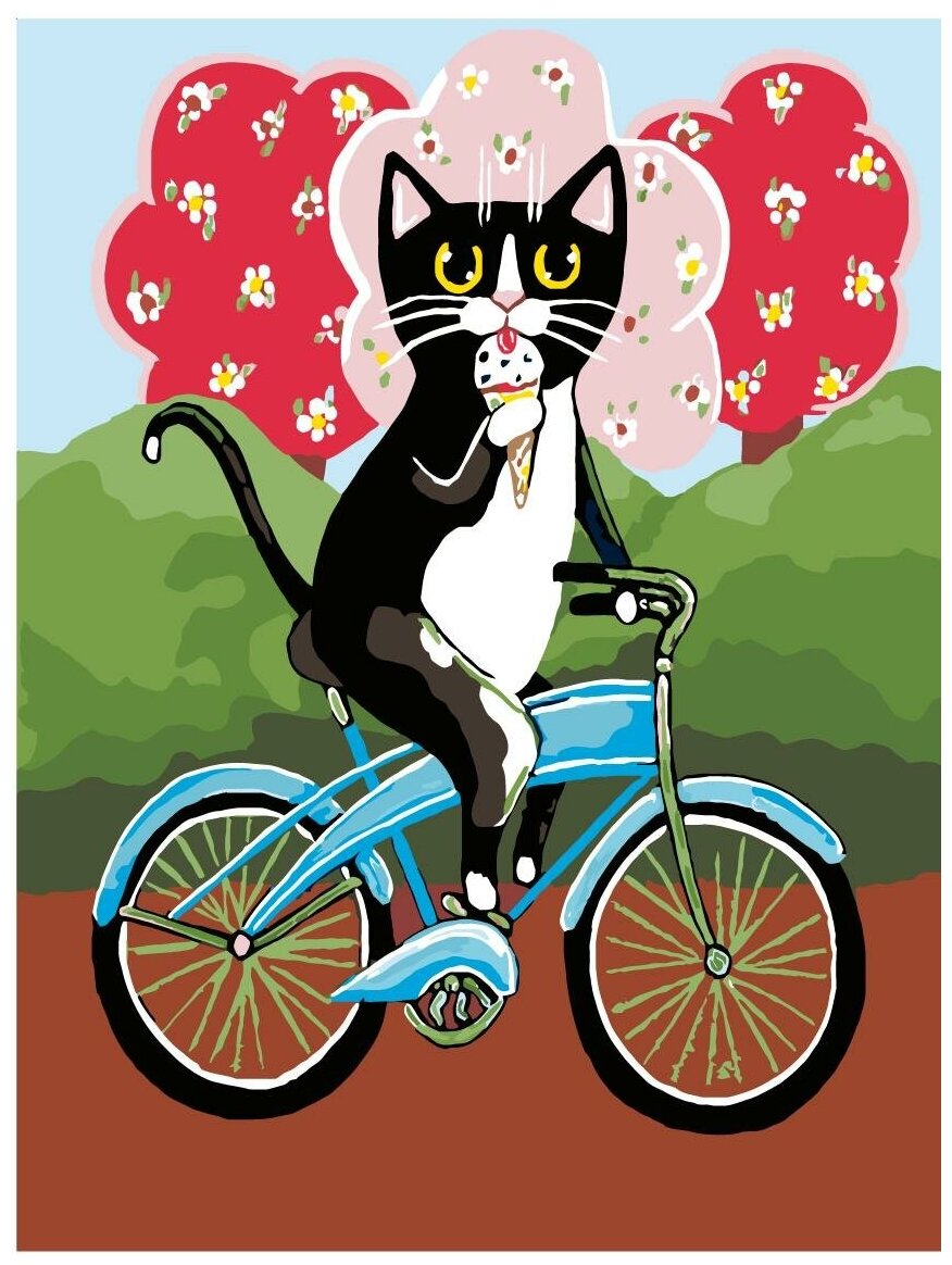 На велосипеде. Лето Раскраска картина по номерам на холсте