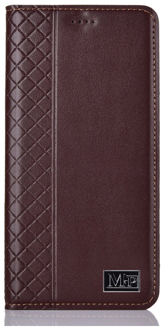 Чехол-книжка MyPads Premium для Huawei P40 Pro из качественной импортной натуральной кожи, с элегантной стеганой прошивкой премиум-класса и магнитн.