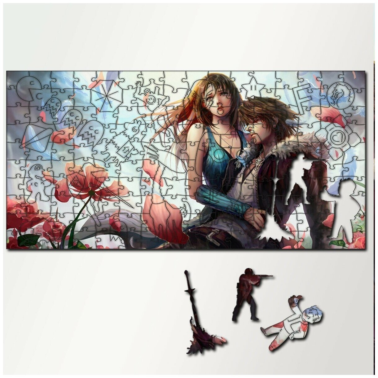 Пазл из дерева с фигурками, 230 деталей, 46х23 см игры Final Fantasy VIII - 5257