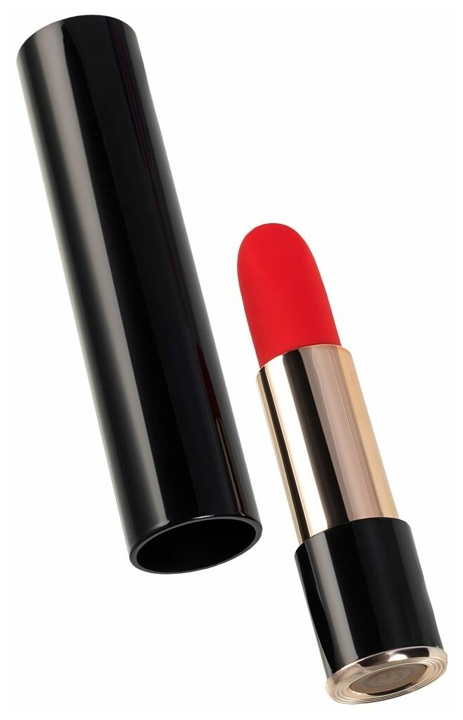 Красный мини-вибратор в виде помады Merlo - 10,5 см,10,5 см,2,2 см, черный с красным, анодированный пластик, силикон, с вибрацией, Женский, Секс-товары для женщин