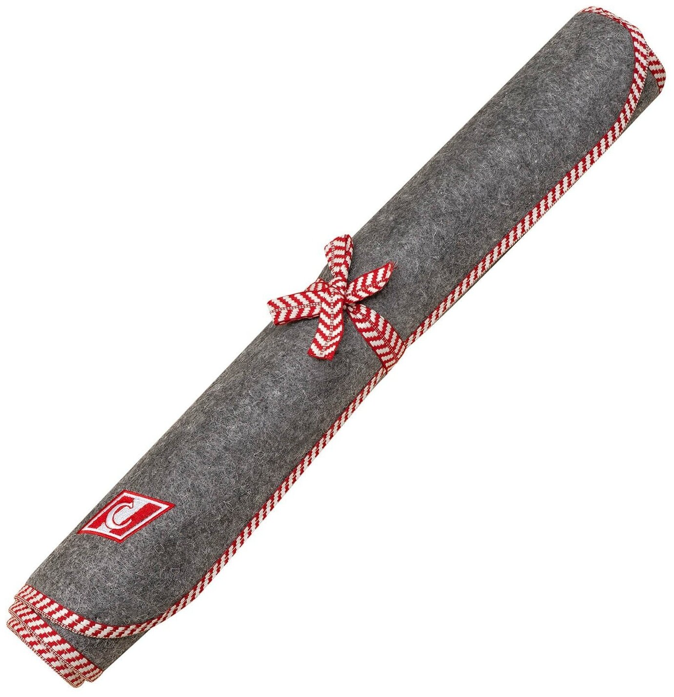 Войлочный коврик для бани Спартак с вышитой эмблемой Спартак серый 180см