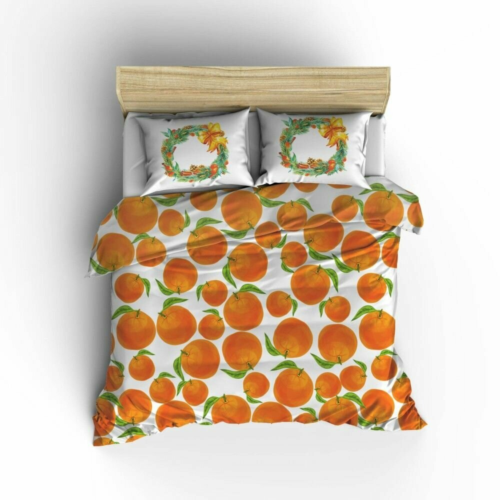Арт комплект постельного белья Мандарины 1.5 спальный, 50/70