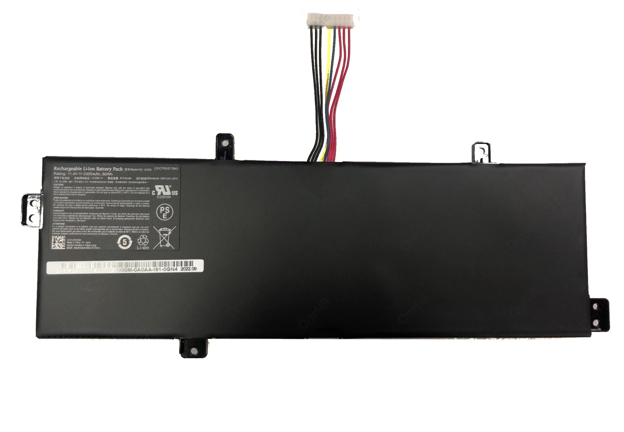 Аккумулятор для THUNDEROBOT (G15G) 911 Targa-B85, 60Wh, 5300mAh, 11.4V