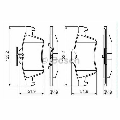 Комплект задних тормозных колодок Bosch 0986495216