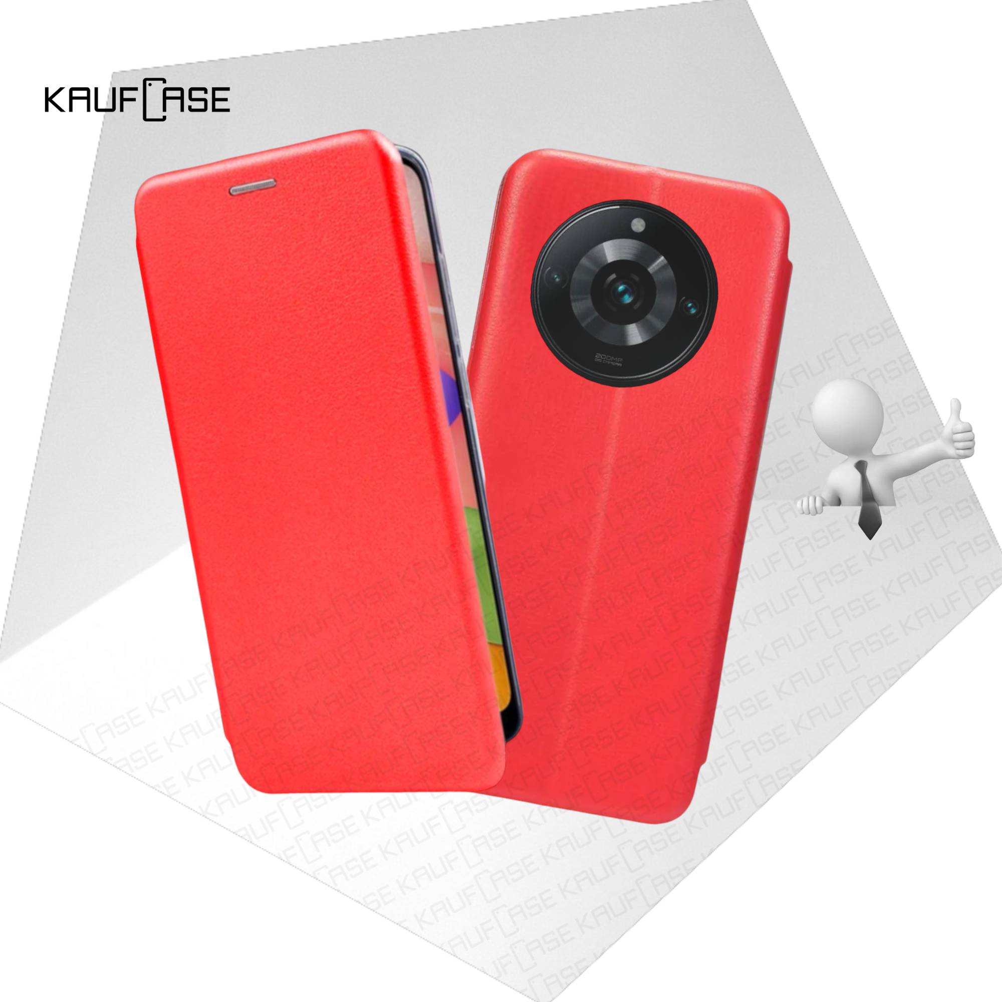 Чехол книжка для телефона Realme 11 Pro /11 Pro+(6.7"), красный. Текстура под кожу