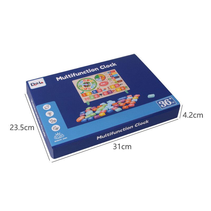 Календарь-часы-головоломка, для обучения времени, многофункциональный, деревянный