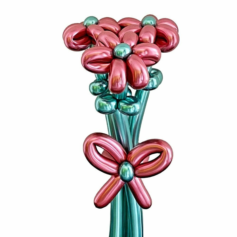 Букет из шаров "Три ромашки хром"