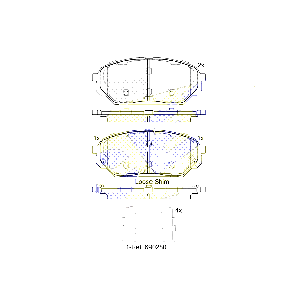 ICER 182044 (581013JA00 / 581013JA01 / 581013JA50) 182044 колодки дисковые передние\ ix55 3.0crdi 08