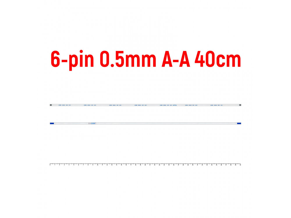 Шлейф FFC 6-pin Шаг 0.5mm Длина 40cm Прямой A-A AWM 20624 80C 60V VW-1