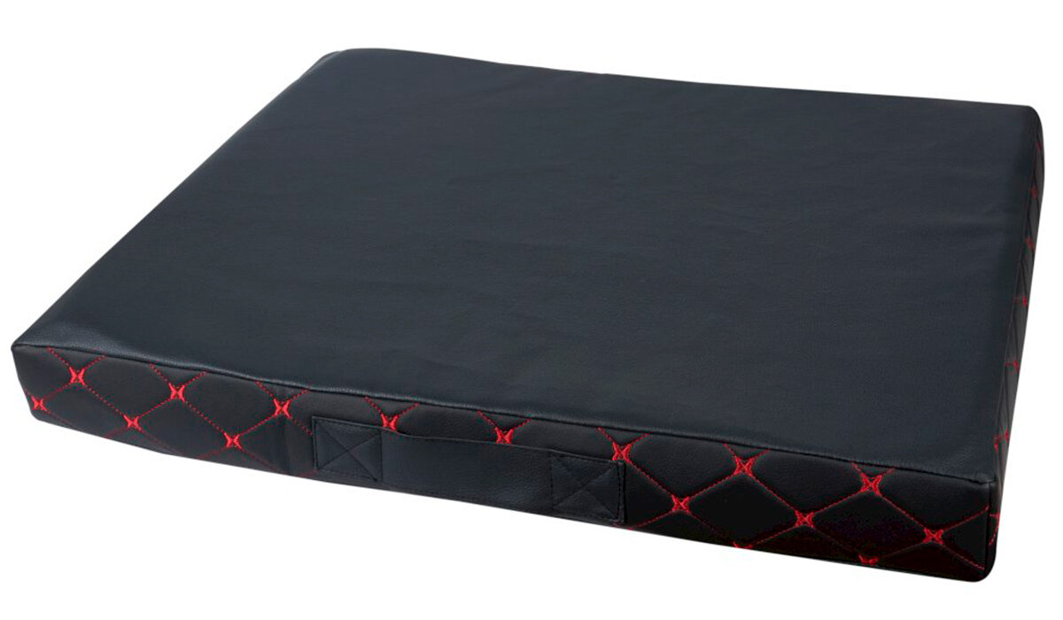 Матрас для собак и кошек Xody ЭкоКожа XL черный/красный 100 х 80 х 12 см