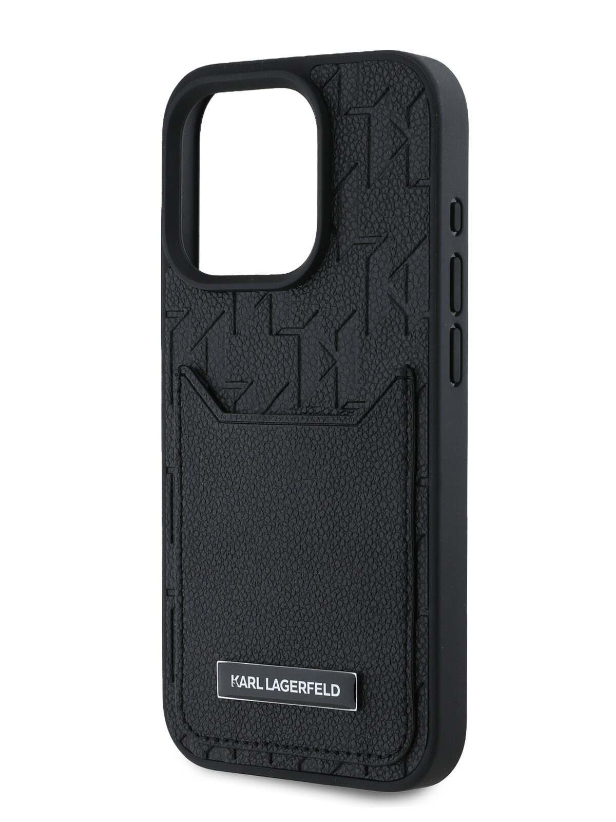 Lagerfeld для iPhone 15 Pro Max чехол Cardslot PU Monogram/Grained Pocket Hard Black