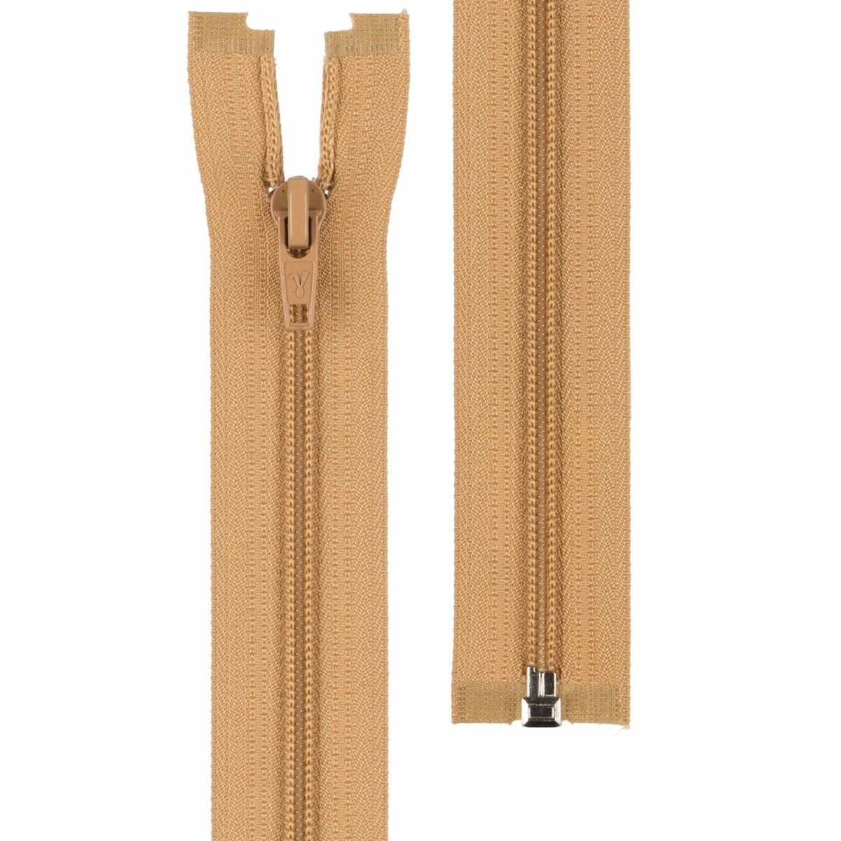 Молния 10 шт. спираль 70 см тип 5 разъёмная однозамковая №125 т. бежевый