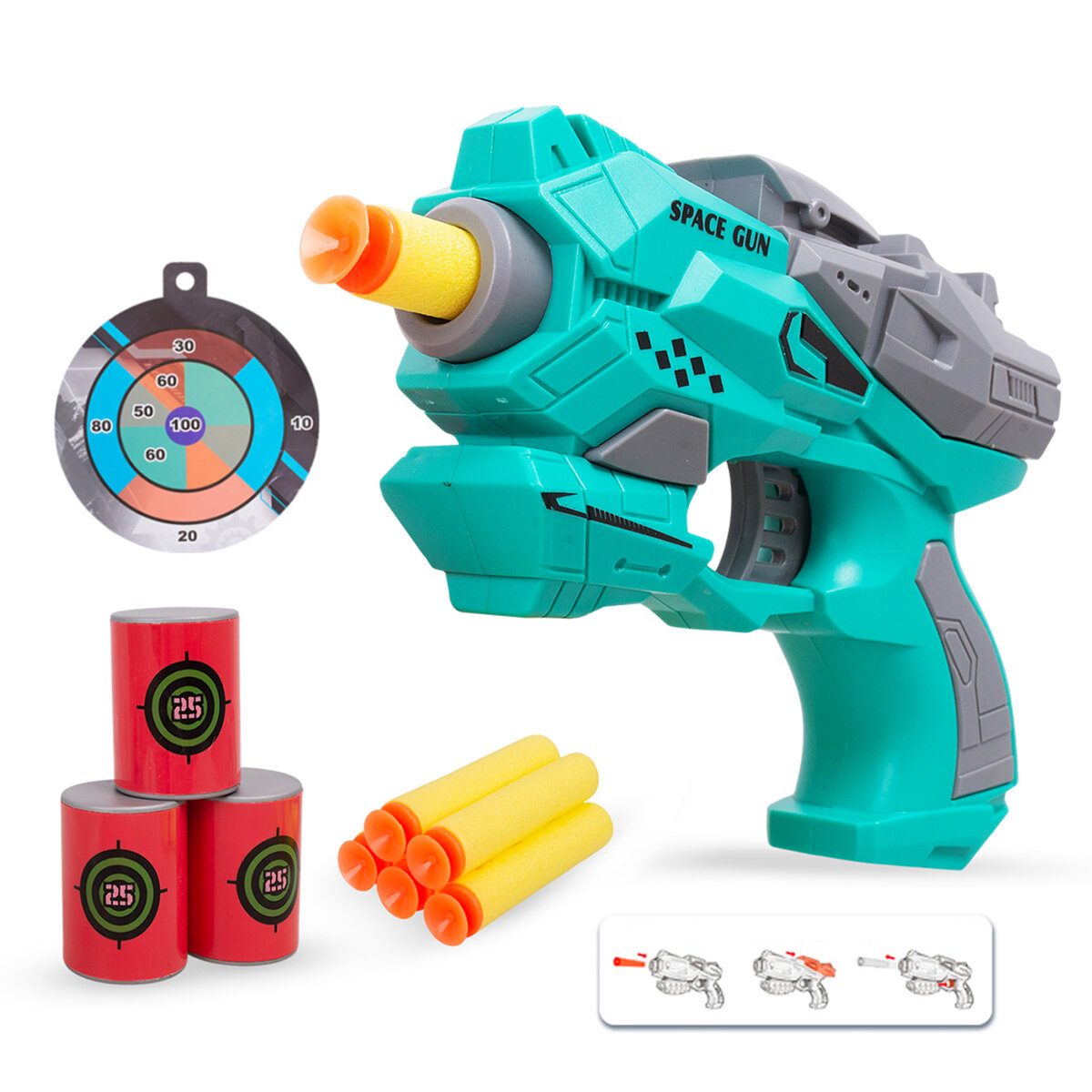 Бластер с мягкими пулями и мишенью TONG DE (XD688-38) для детей