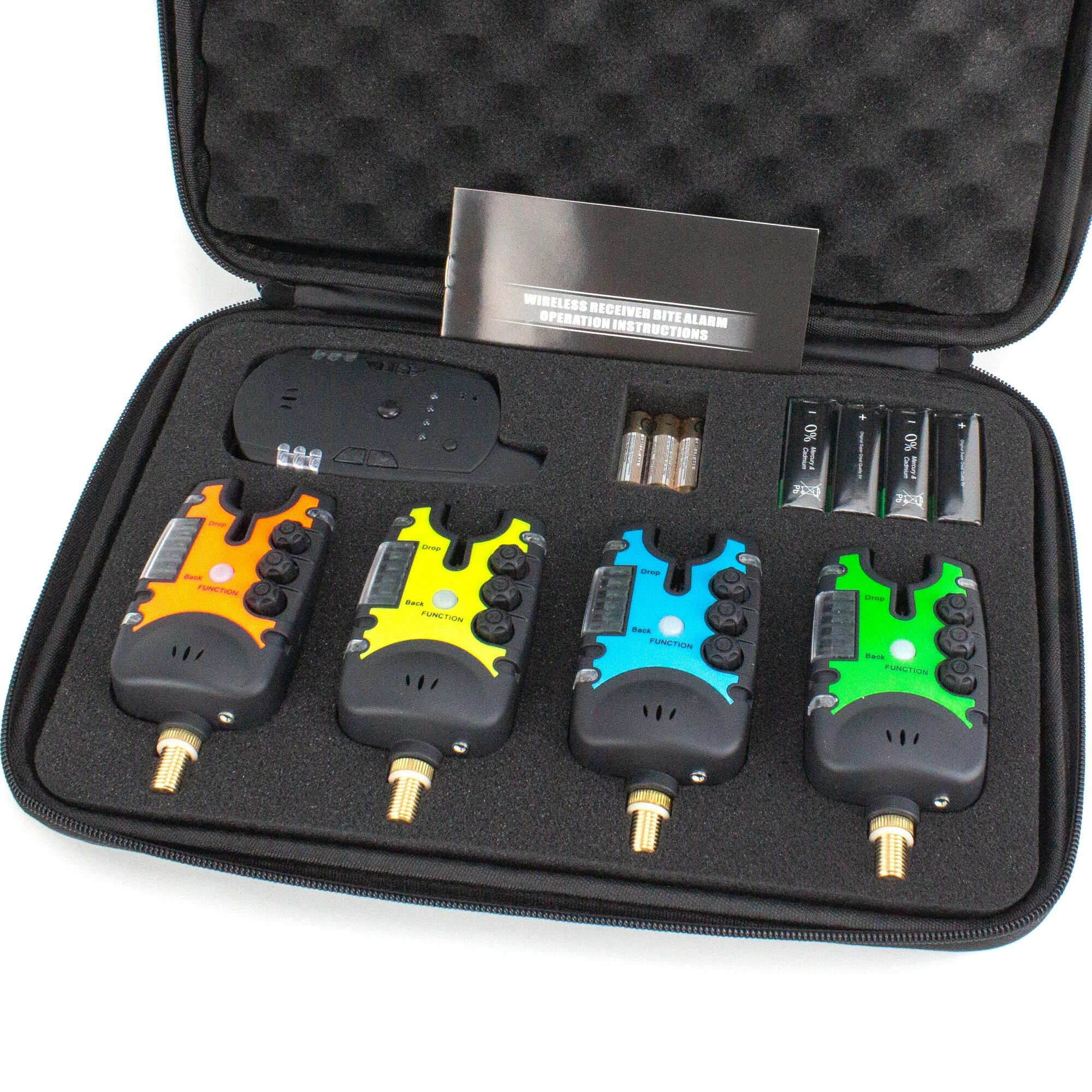 Сигнализатор поклевки электронный, набор из 4 штук с пейджером