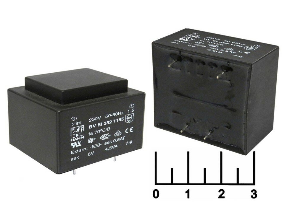 Трансформатор 6V 0.75A BVEI 382 1185