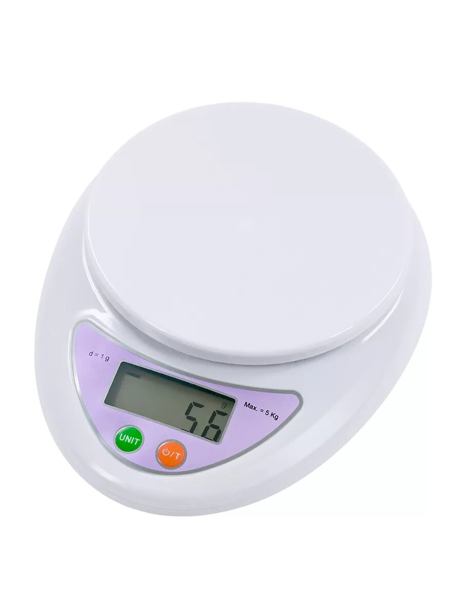 Весы кухонные MARTA MT-SC1651, платформа, ЖК-дисплей, точность 1г, аметистовый цвет