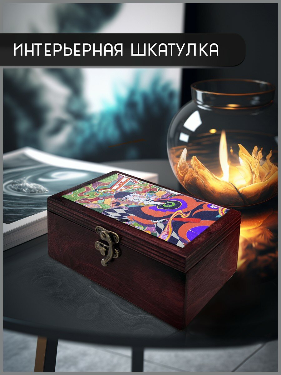 Шкатулка интерьерная вишня для украшений универсальная 16x10x6 см Аниме Mononoke (Аптекарь, монстры, Япония, эстетика - 2102