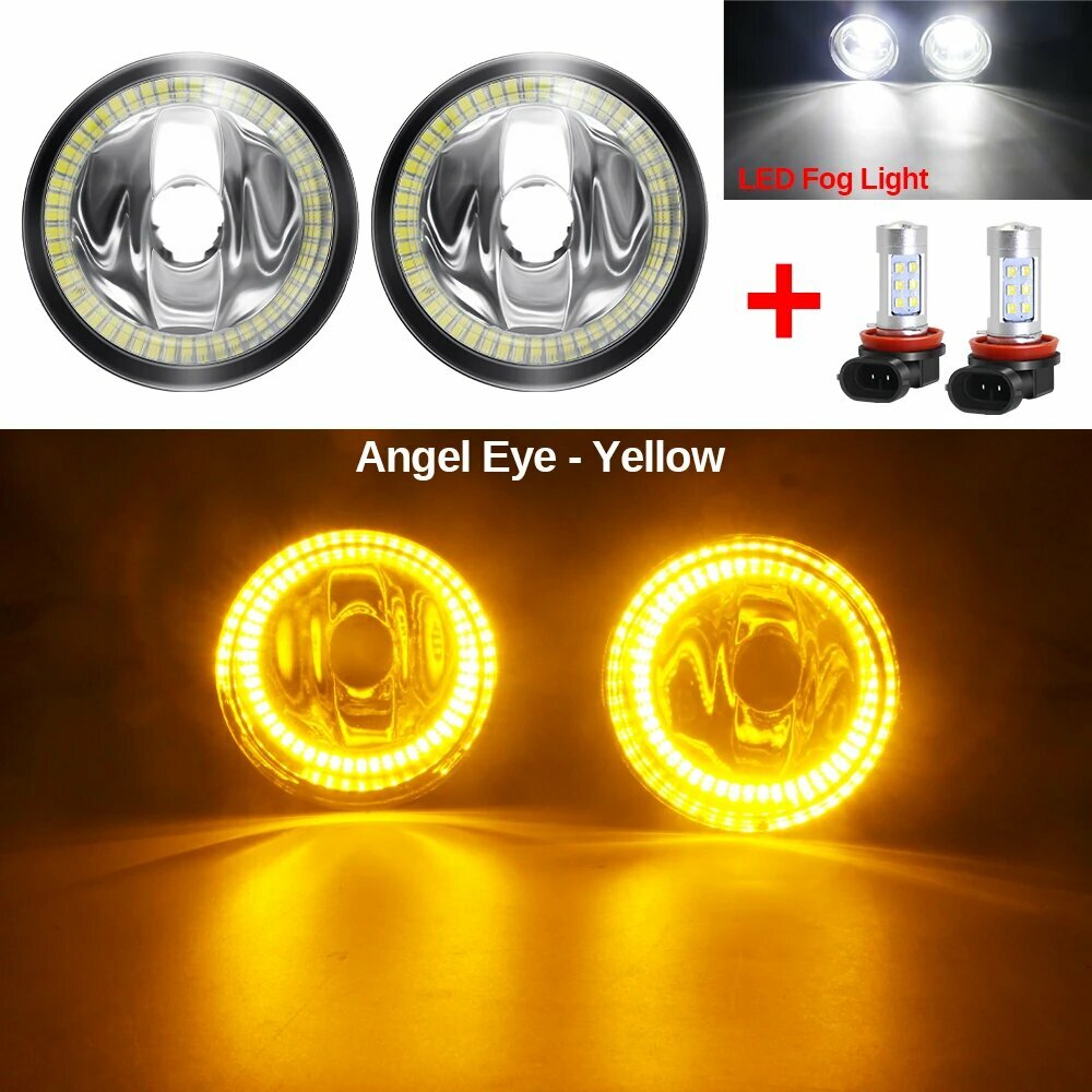 Противотуманные фары Angel Eye в сборе для Nissan Juke F15 2010-2014, Автомобильные White and Yellow