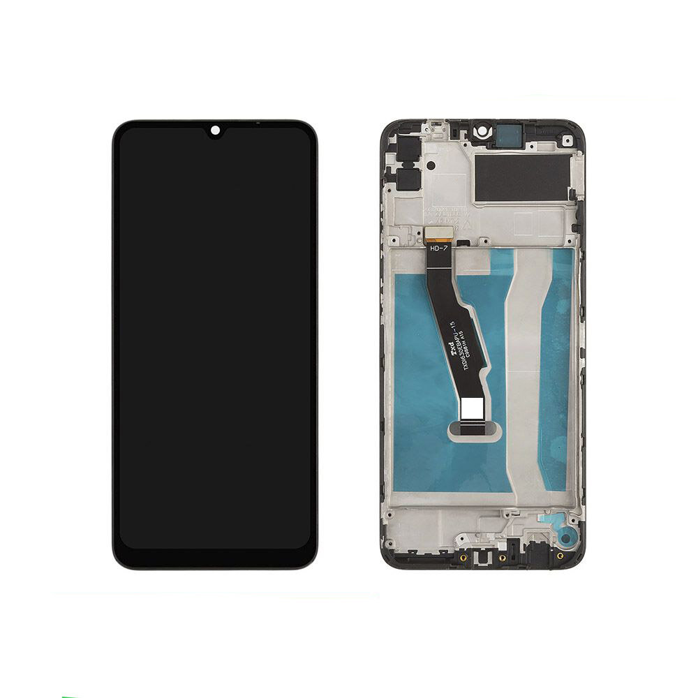 Дисплей (экран) в сборе с тачскрином для Huawei Honor 9A черный с рамкой (Premium LCD) / 1600x720