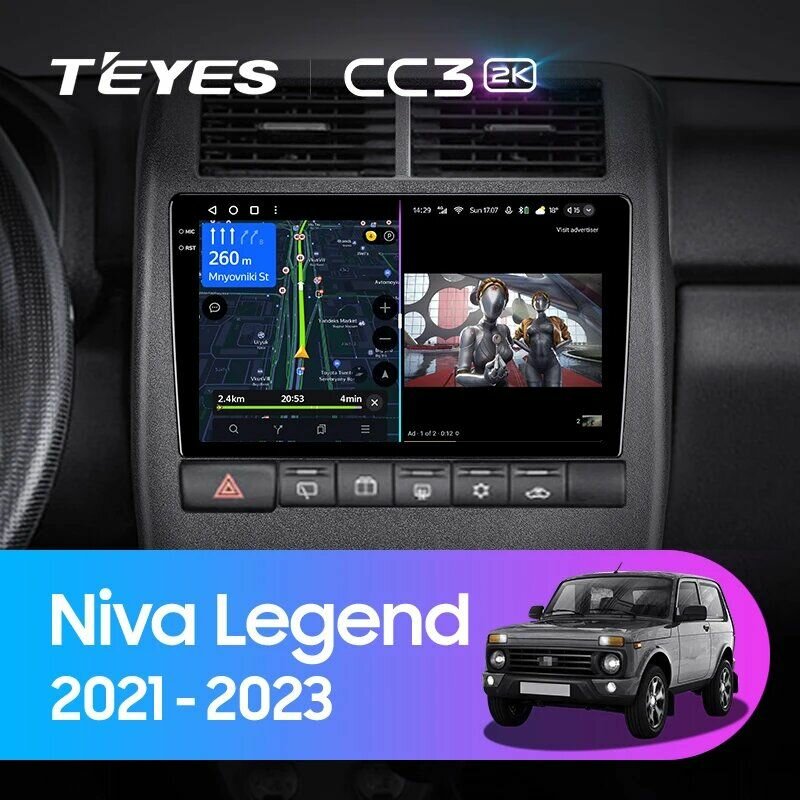 Магнитола Teyes CC3 2K 4-64 LADA Niva Legend Bronto 2021-2023 9.5"