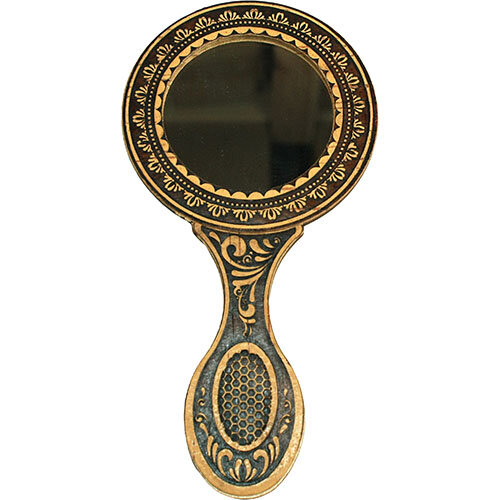 Зеркальце круглое на ручке (береста)