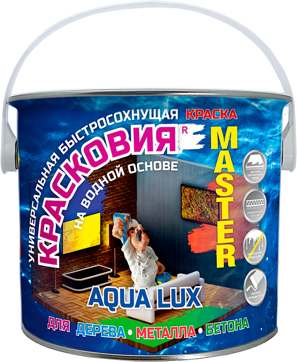 Красковия MASTER «AQUA LUX» Красковия 3.0кг Белая, Универсальная Краска на Водной Основе / Красковия.