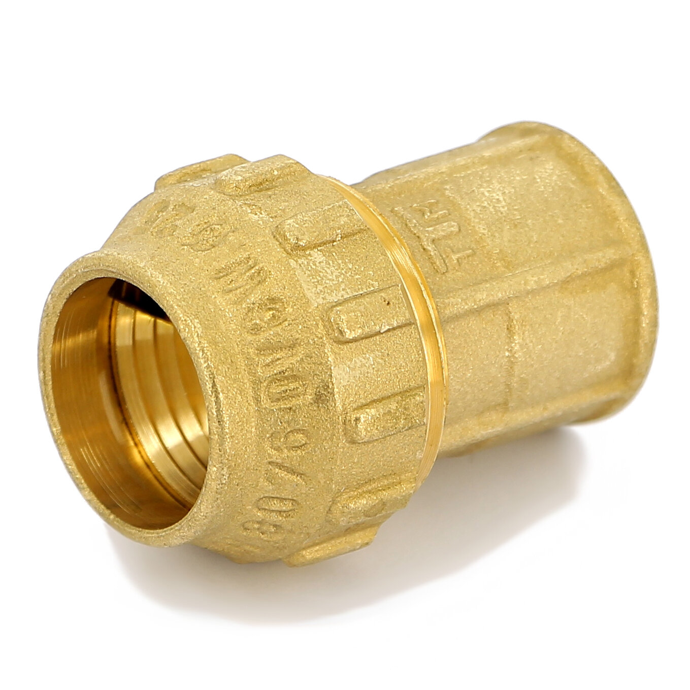 Соединитель Tiemme для труб ПНД, 20х1/2"В обжим, латунь