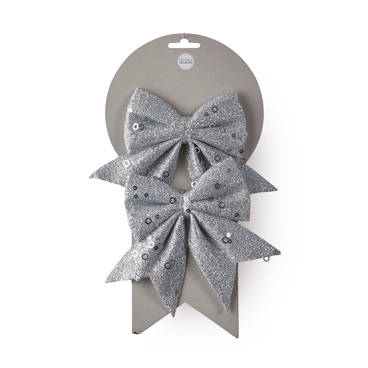 Украшение Феникс Present Magic Time, бант, полиэстер, серебристый, 2 шт.