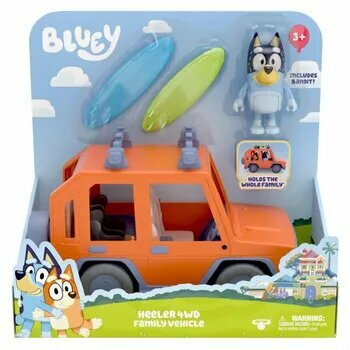 Bluey Heeler 4wd Family Vehicle Семейный полноприводный автомобиль с 1 фигуркой и 2 досками для серфинга / Настраиваемый автомобиль - Время приключений / для детей от 3 лет,13018