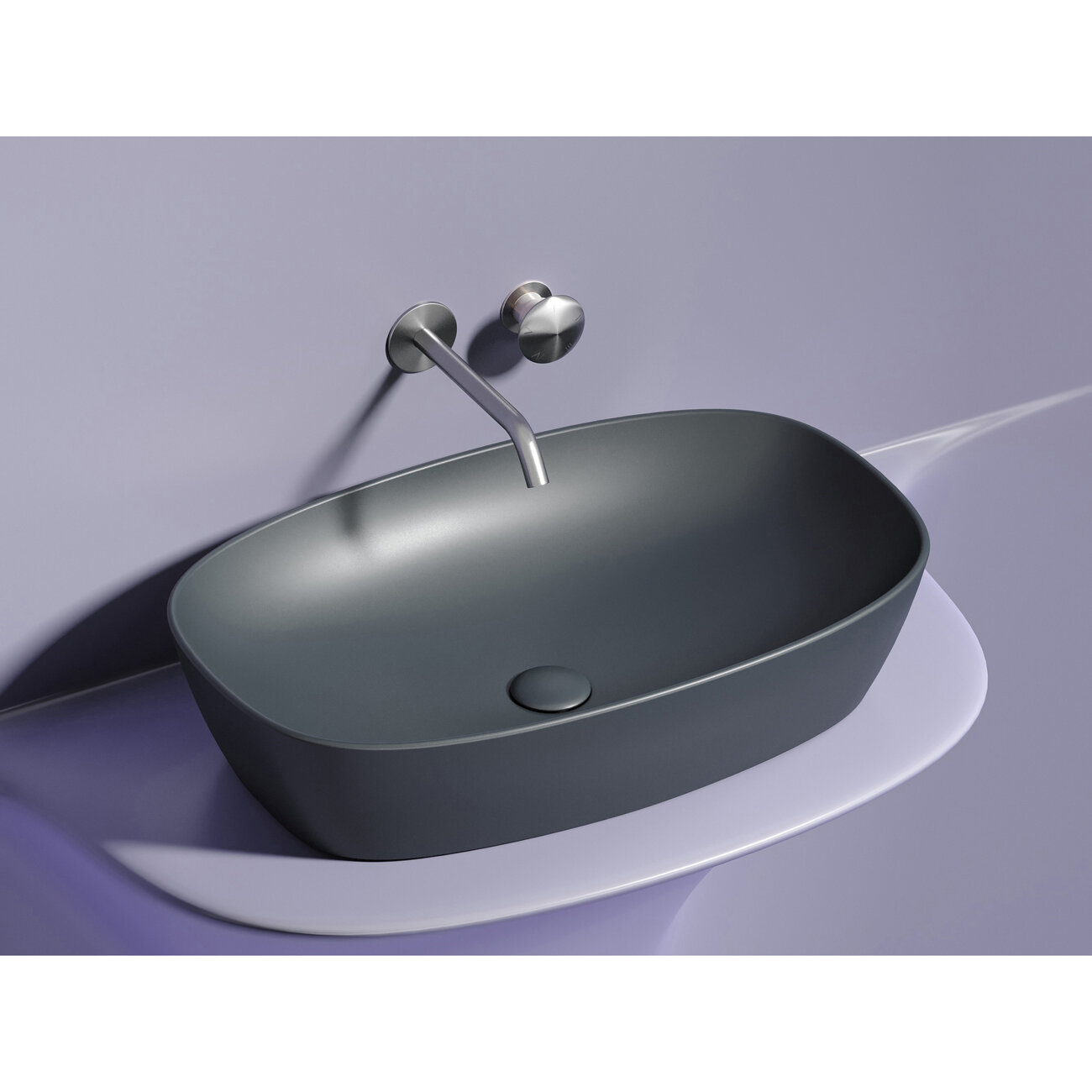 Раковина Ceramicanova (Керамиканова) Element накладная 138х600х380 мм CN6049MDH Темный Антрацит Матовый