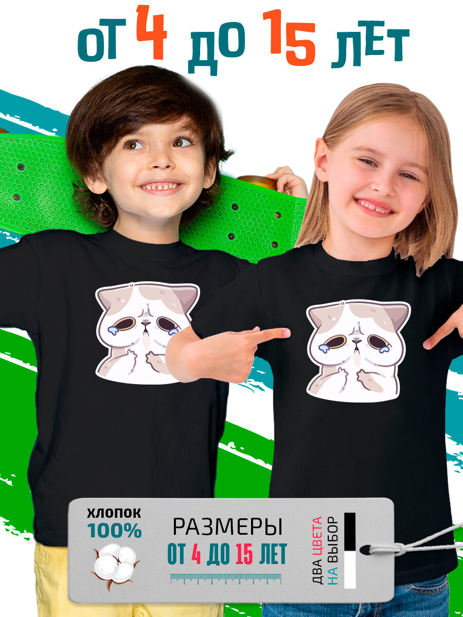 Футболка детская котик мем