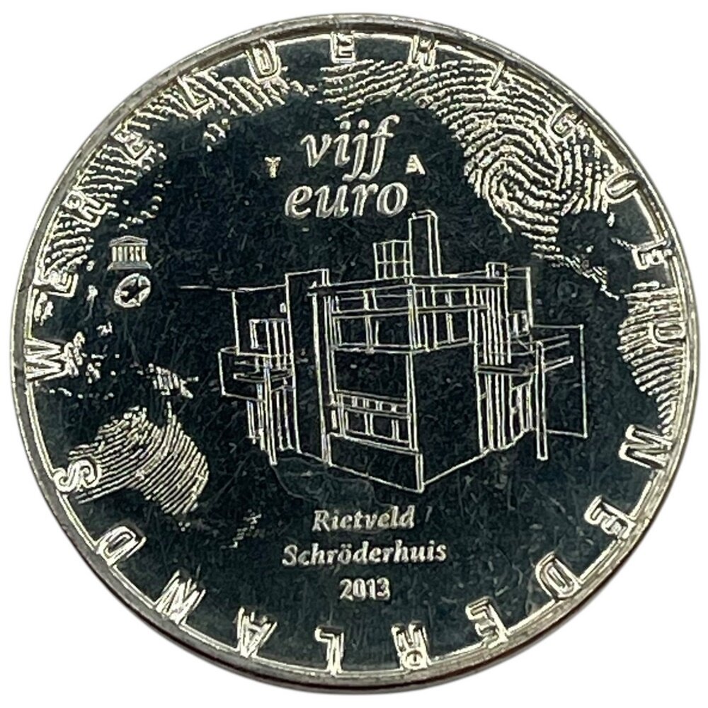 Нидерланды 5 евро 2013 г. (юнеско - Дом Шрёдер) (Cu/Ag) (Лот №2)