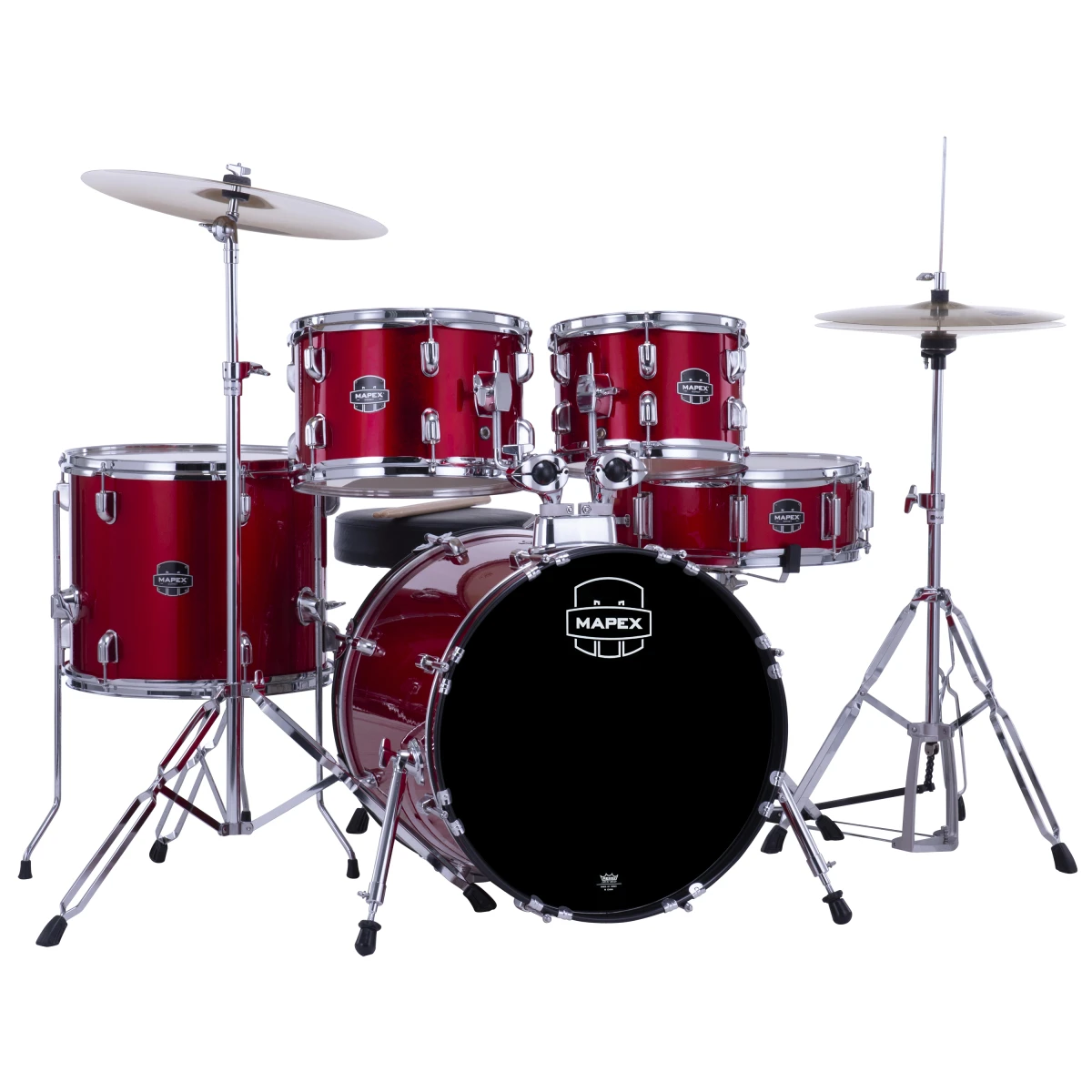 Mapex CM5844FTCIR Ударная установка из 5-ти барабанов, COMET series: BD1816, TT1007, TT1208, FT1412, SD1450, педаль P250, стойки: H250, C250, S250, стул T400, тарелки 14" HIHAT + 16"CRASH, цвет INFRA RED