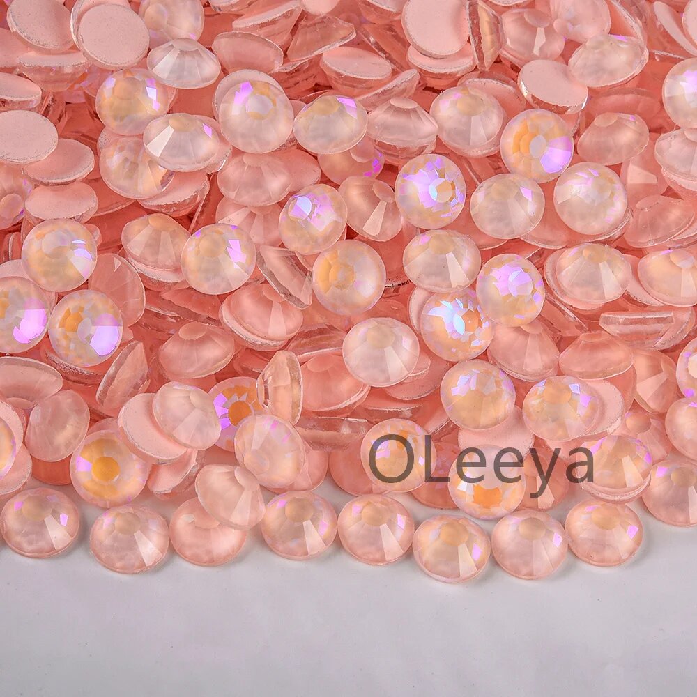 Розовые стразы OLeeya Peach AB Luminous SS16-1440pcs