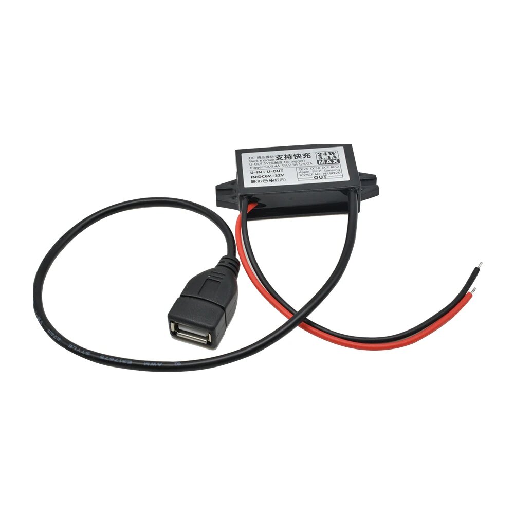 Aideepen DC 12-24V to 5V Waterproof Converter USB-A Female