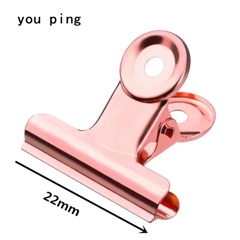Розовые зажимы для бумаги You Ping Rose gold 22mm